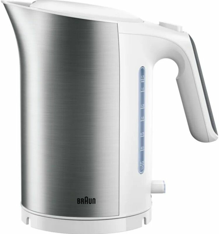 Чайник Braun WK 5100, металлический, 2200 Вт, белый, серебристый