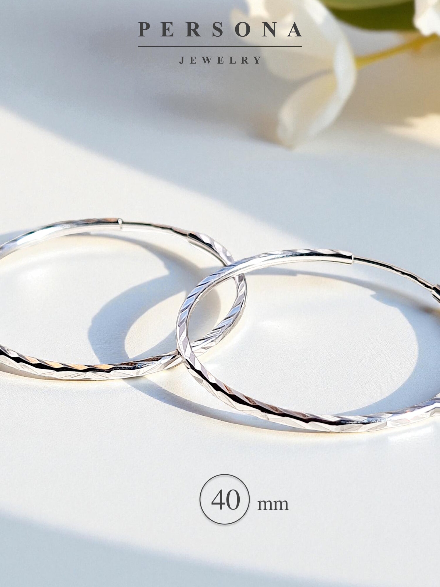 Серьги конго, серебро, 925 проба, родирование