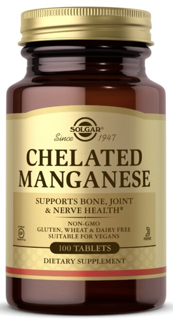 Solgar Chelated Manganese, Хелатный Марганец 100 таблеток