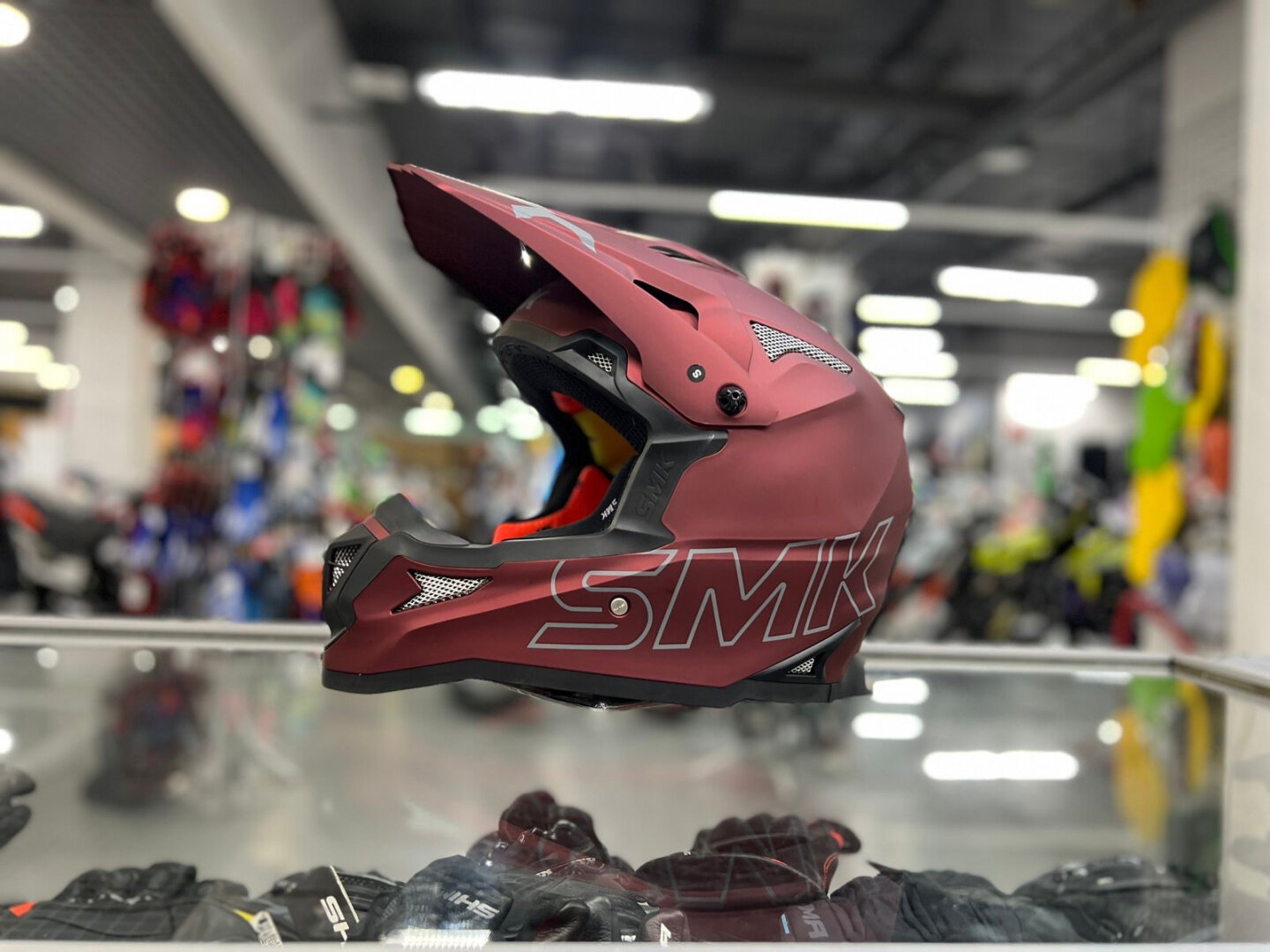 Мотошлем (кроссовый) SMK ALLTERRA (бордовый), размер XL, Застежка D-ring