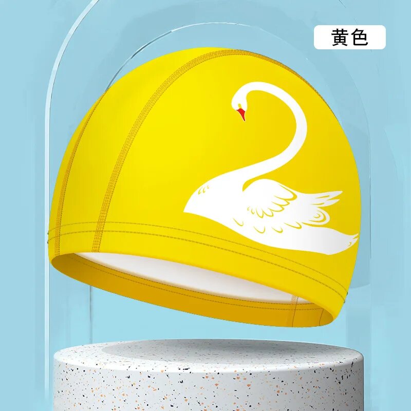 Водонепроницаемые шапочки для плавания из искусственной кожи для взрослых 606-Yellow