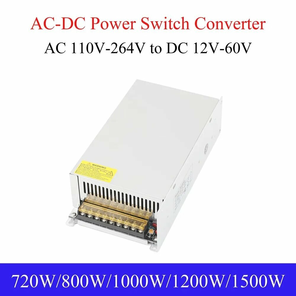 Импульсный блок питания постоянного тока 800-1000 Вт 12 В 15 В 18 В 24 В 28 В 36 В 48 В, внутренние двухпанельные трансформаторы, адаптер переменного тока 110-264 В для светодиодной ленты