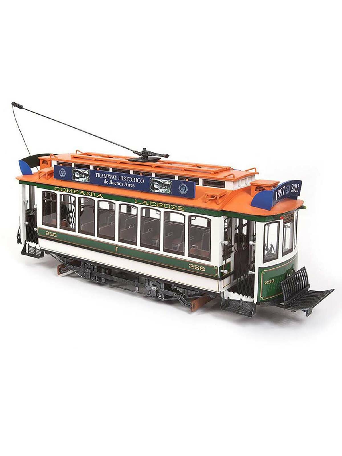 Сборная модель трамвая BUENOS AIRES, 434х170х108 мм, 900 деталей, OcCre, М. 1:24