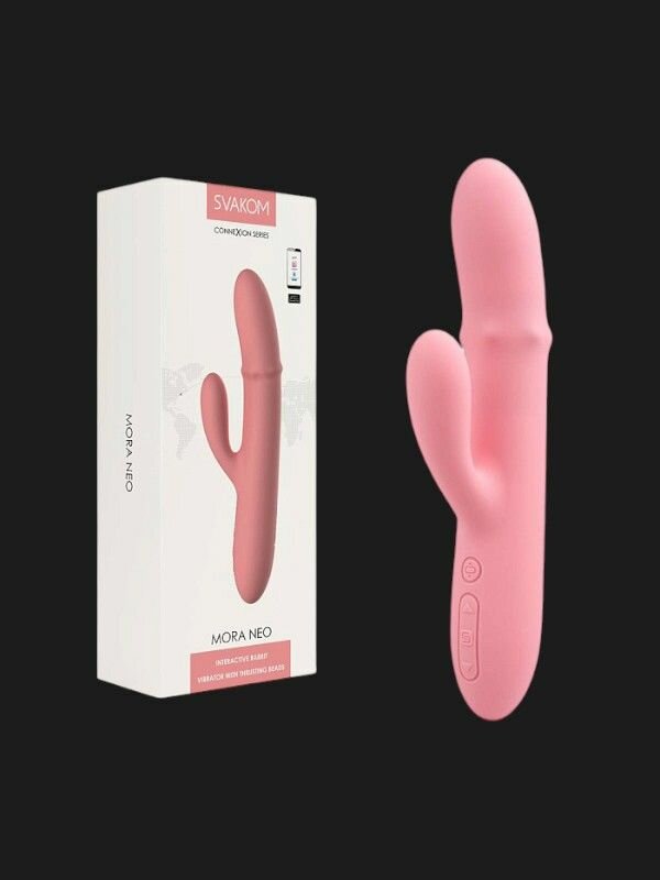 Интерактивный вибростимулятор-кролик с кольцом из бусин Mora Neo