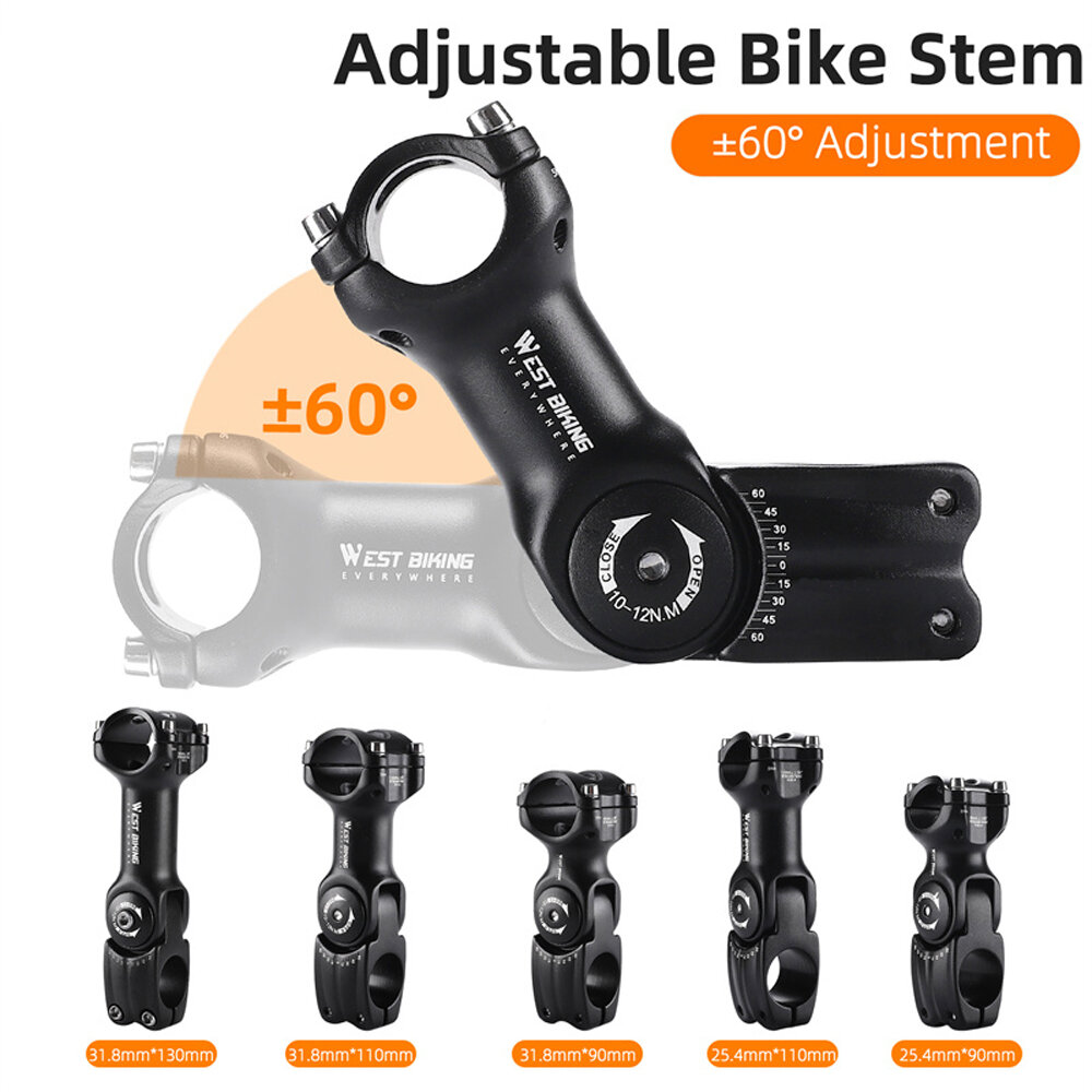 Регулируемый вынос руля велосипеда, регулируемый угол 60 градусов, алюминиевый сплав, подъем руля велосипеда, адаптер для передней вилки шоссейного велосипеда