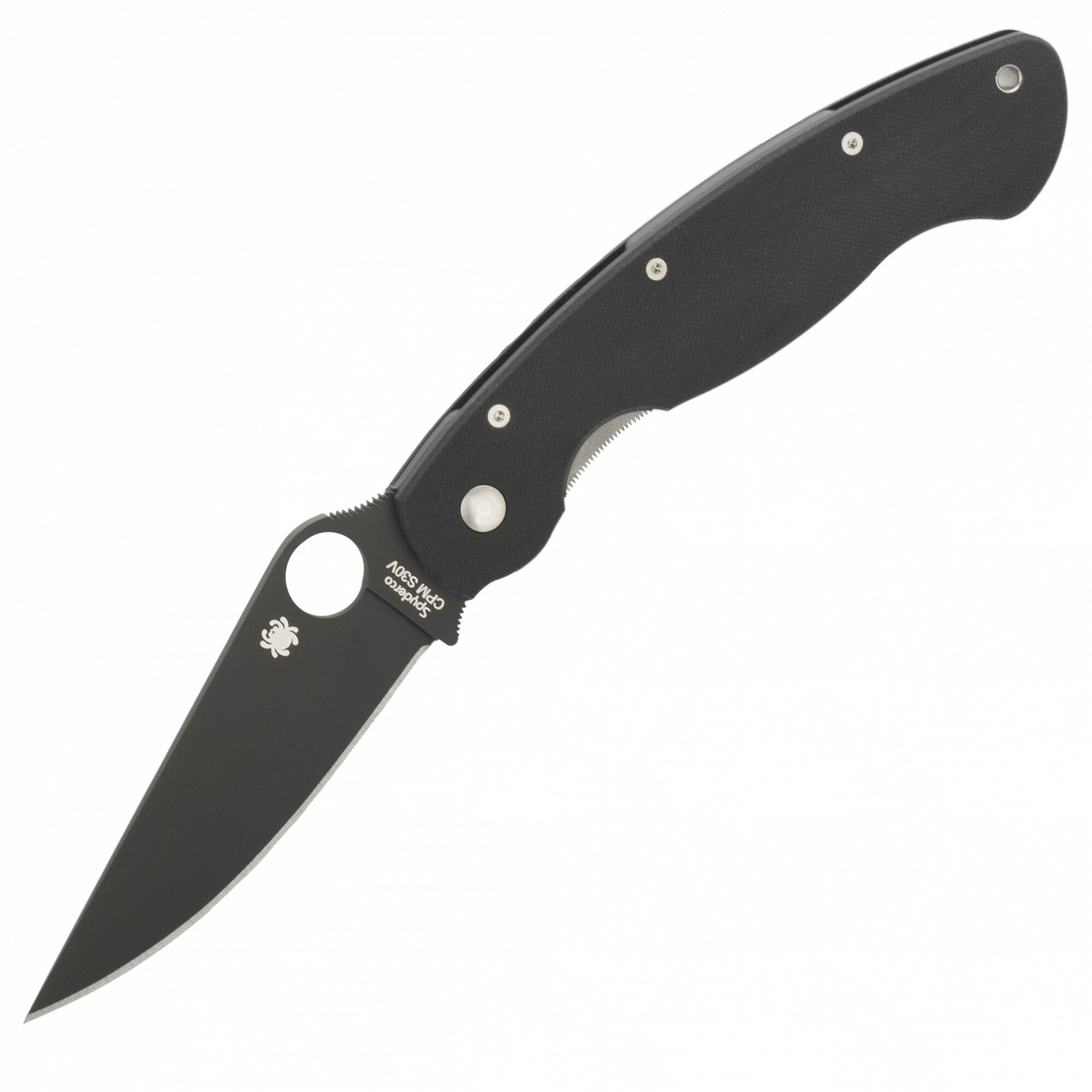 Складной нож Spyderco Military C36GPBK, клипса для кармана, стеклотекстолитовая рукоять, черный