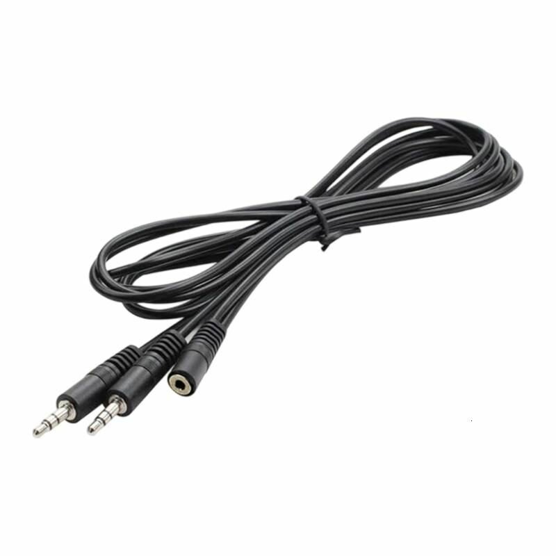 Y-разветвитель 3.5 мм стерео кабель, женский к двойному мужскому, для наушников, колонок и мобильных устройств, 2m