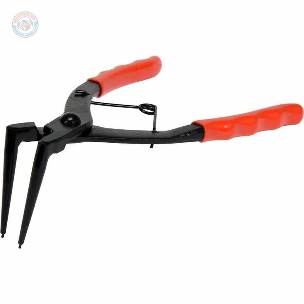 Съёмник внутренних стопорных колец изогнутый 190 мм, щипцы для суппортов и труднодоступных узлов, хромованадиевый инструмент АвтоДело 30422