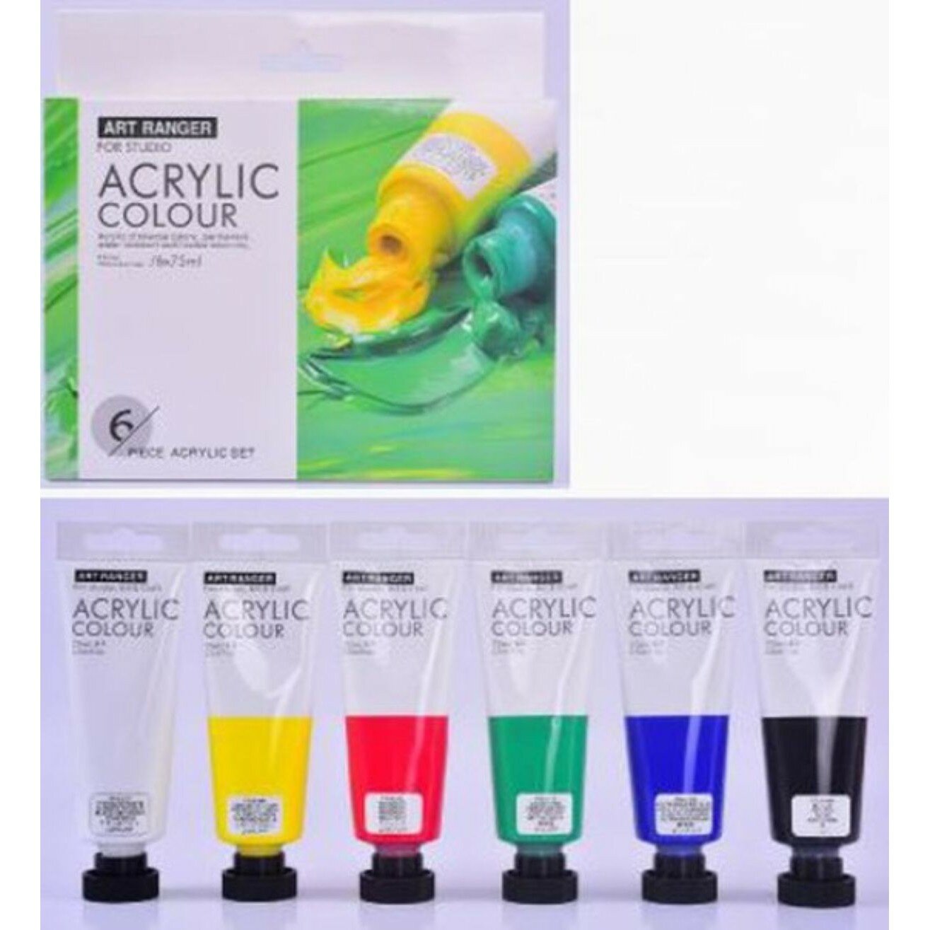 Набор акриловых красок Art Rangers Craft 6 цветов по 75 мл, туба, картон, обычные цвета