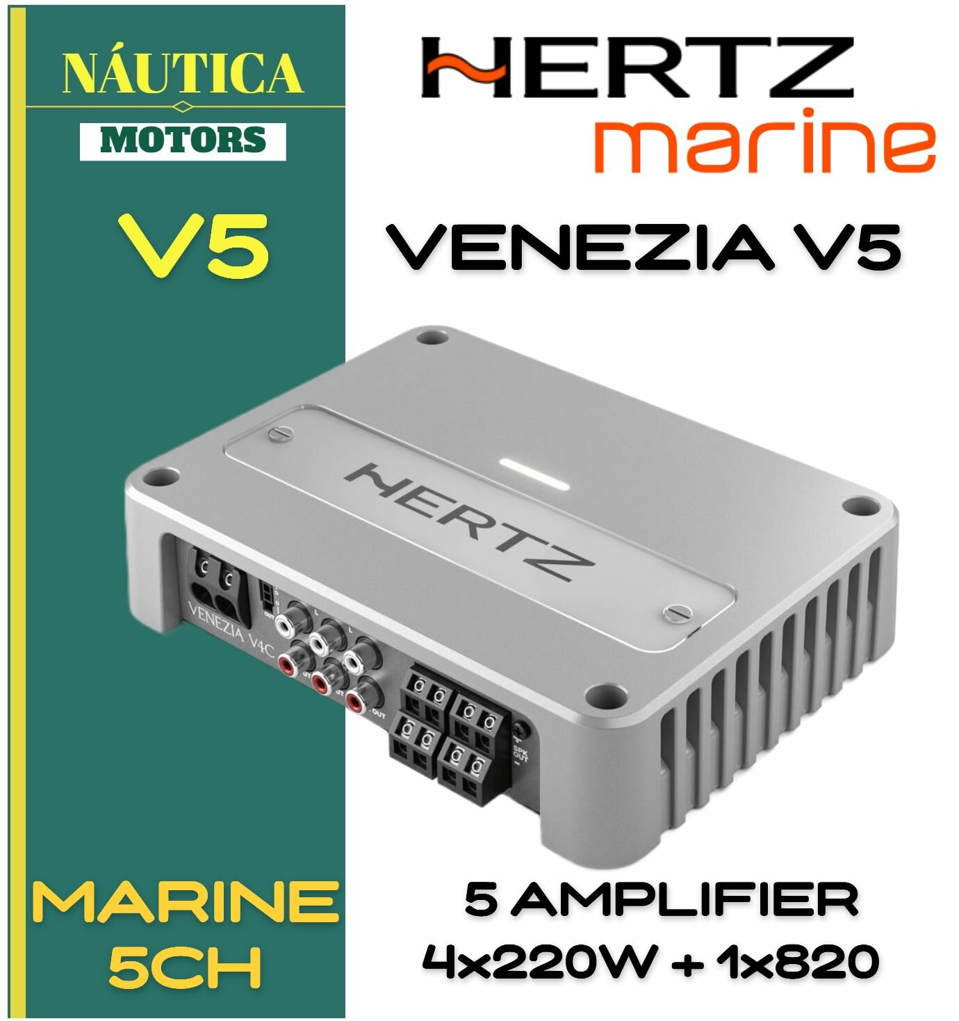 HERTZ VENEZIA V5 Морской усилитель 5-канальный - MARINE 5 CH AMPLIFIER 4x220W+1x820W5