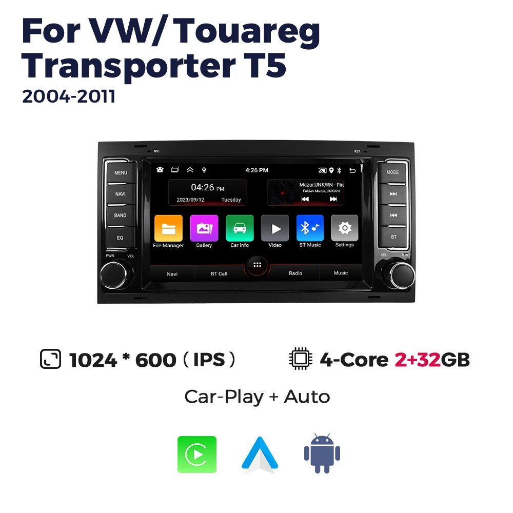 MEKEDE 2Din автомагнитола для VW Touareg T5 2004-2011, CarPlay, Android Auto, 1024*6
