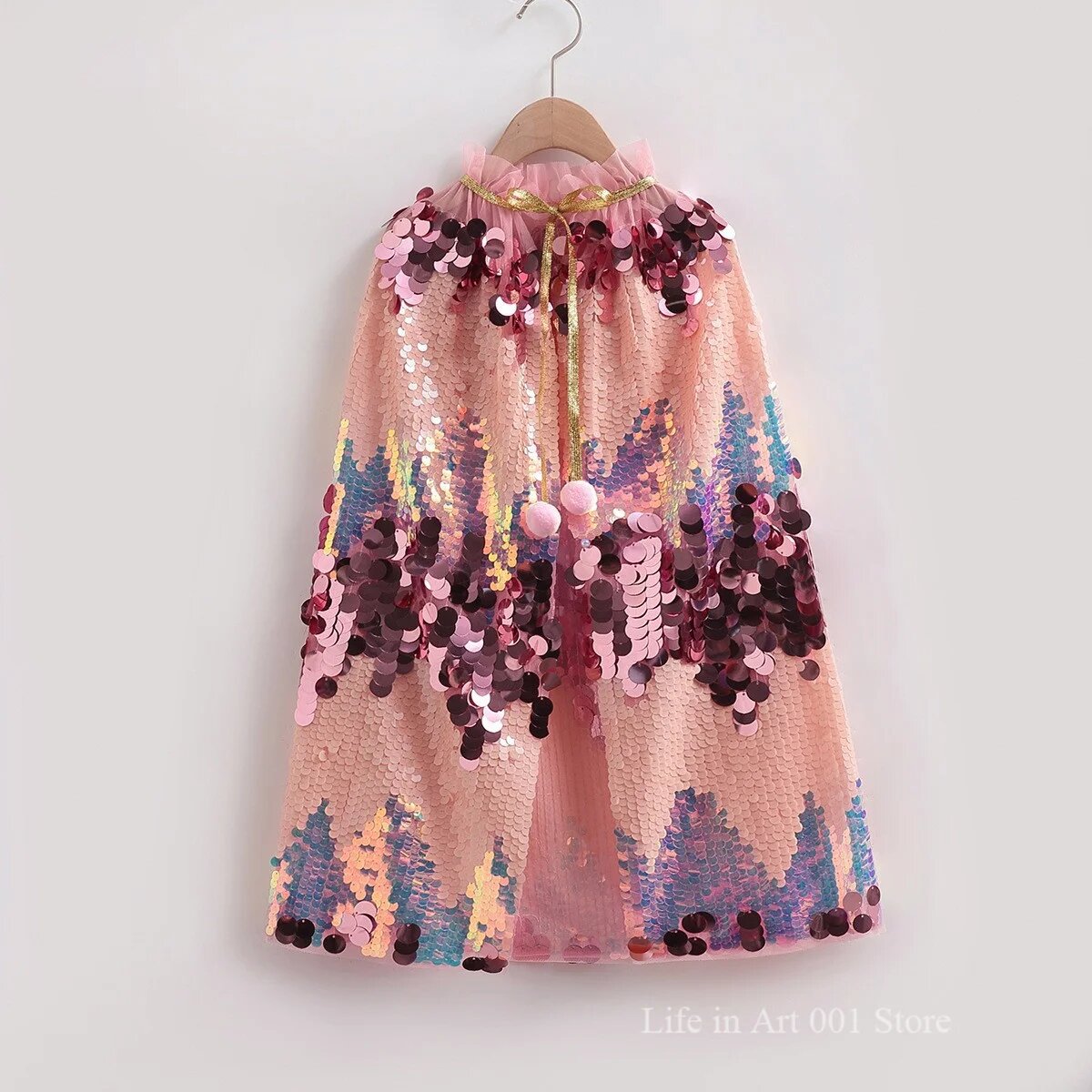 Радужная накидка для девочки, искусственная кожа F