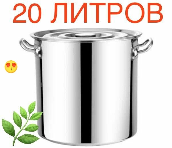 Нержавейка Кастрюля, Нержавеющая сталь, Металл, 20 л