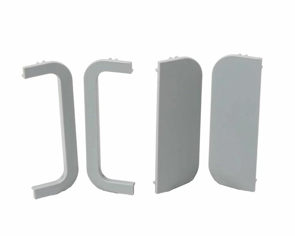 Комплект торцевых заглушек(открытых и сплошных) П-образного профиля FRM9201 Gola FIRMAX(4 части), пластик, серый 1 ком