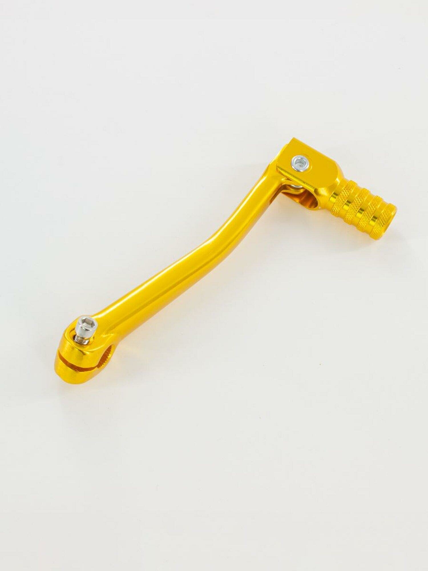 Ножка (лапка) переключения передач HX-118 CNC золотая для питбайка