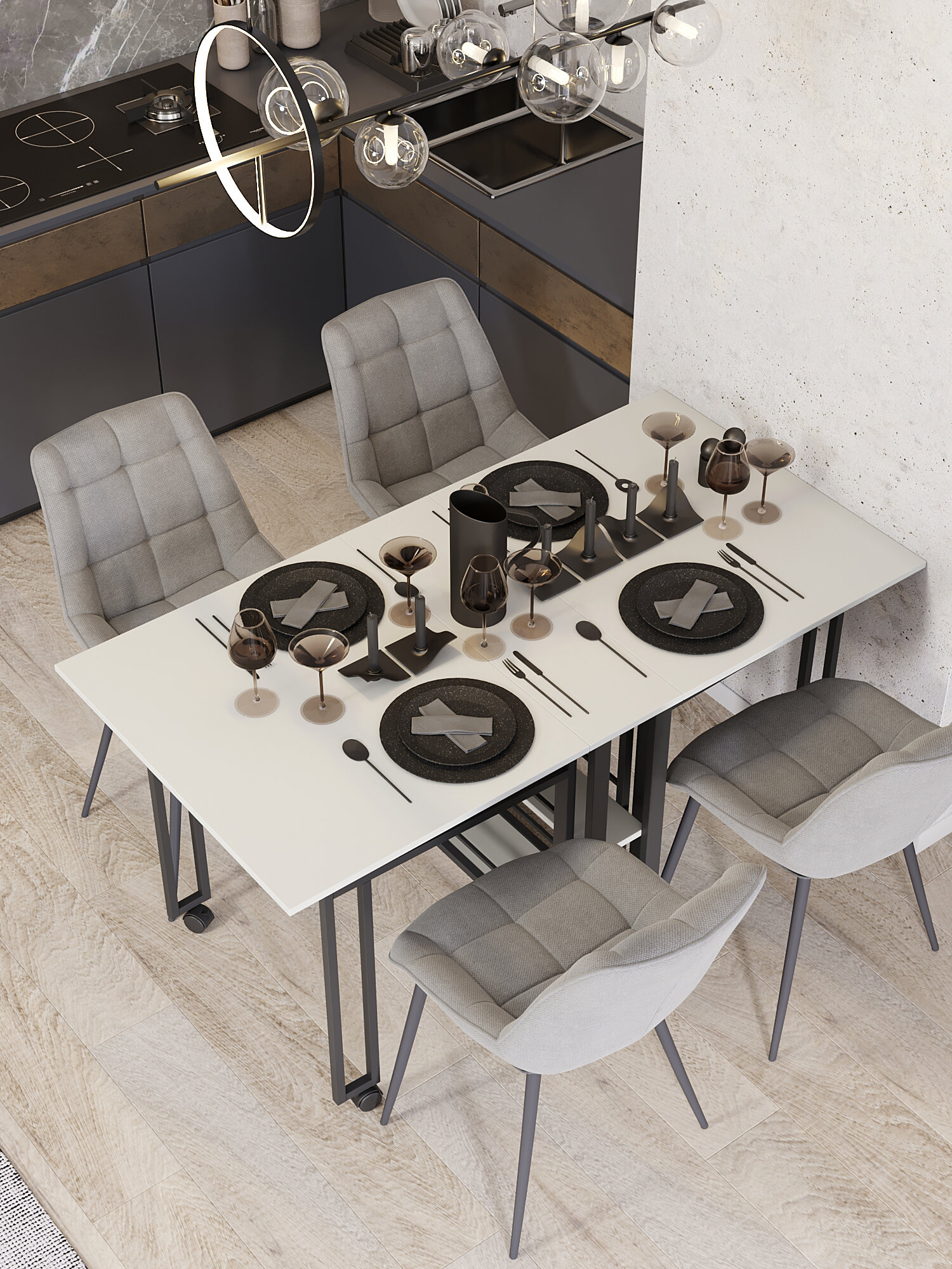 Стол кухонный KM LOFT М2 155 x 80 x 75 см