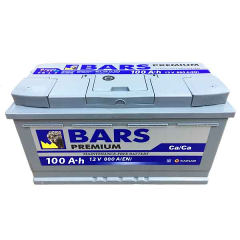 Аккумулятор автомобильный BARS Premium 100А. ч 880А ОП (353x175x190) L5 353x175x190