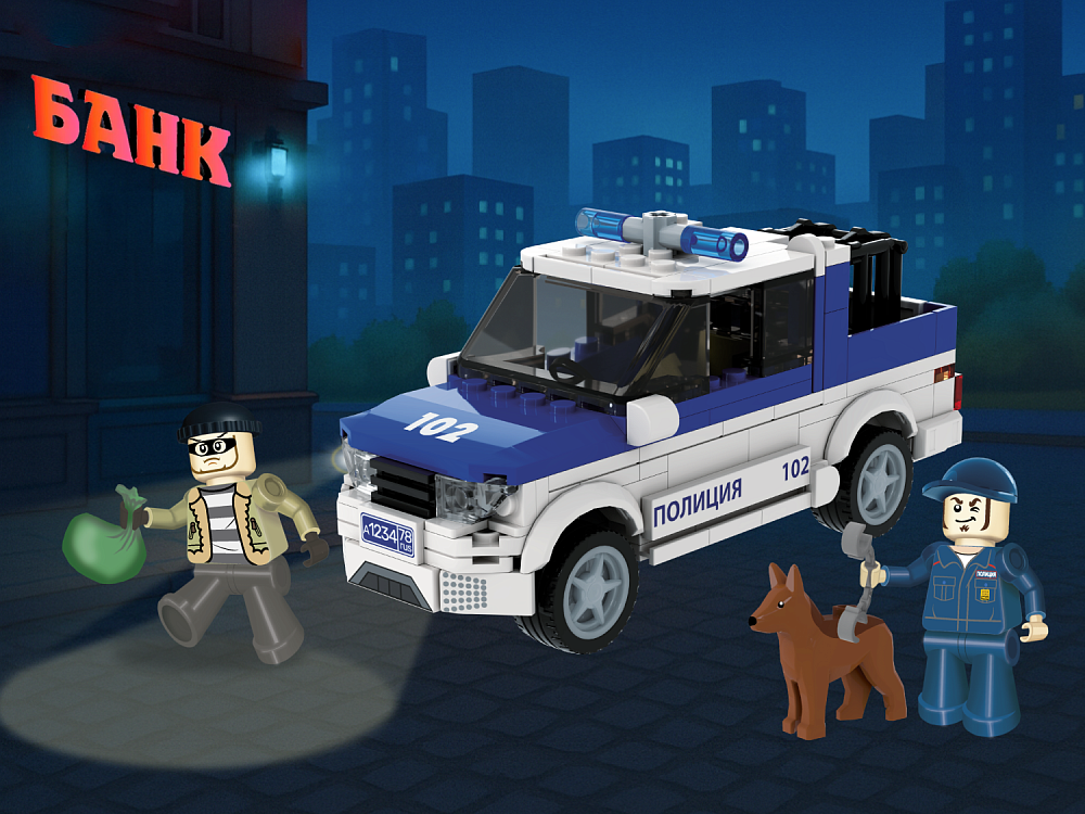 Конструктор Brick Labs Бриксити AB-1306 Конструктор Полицейский автомобиль «Скоростной каратель»