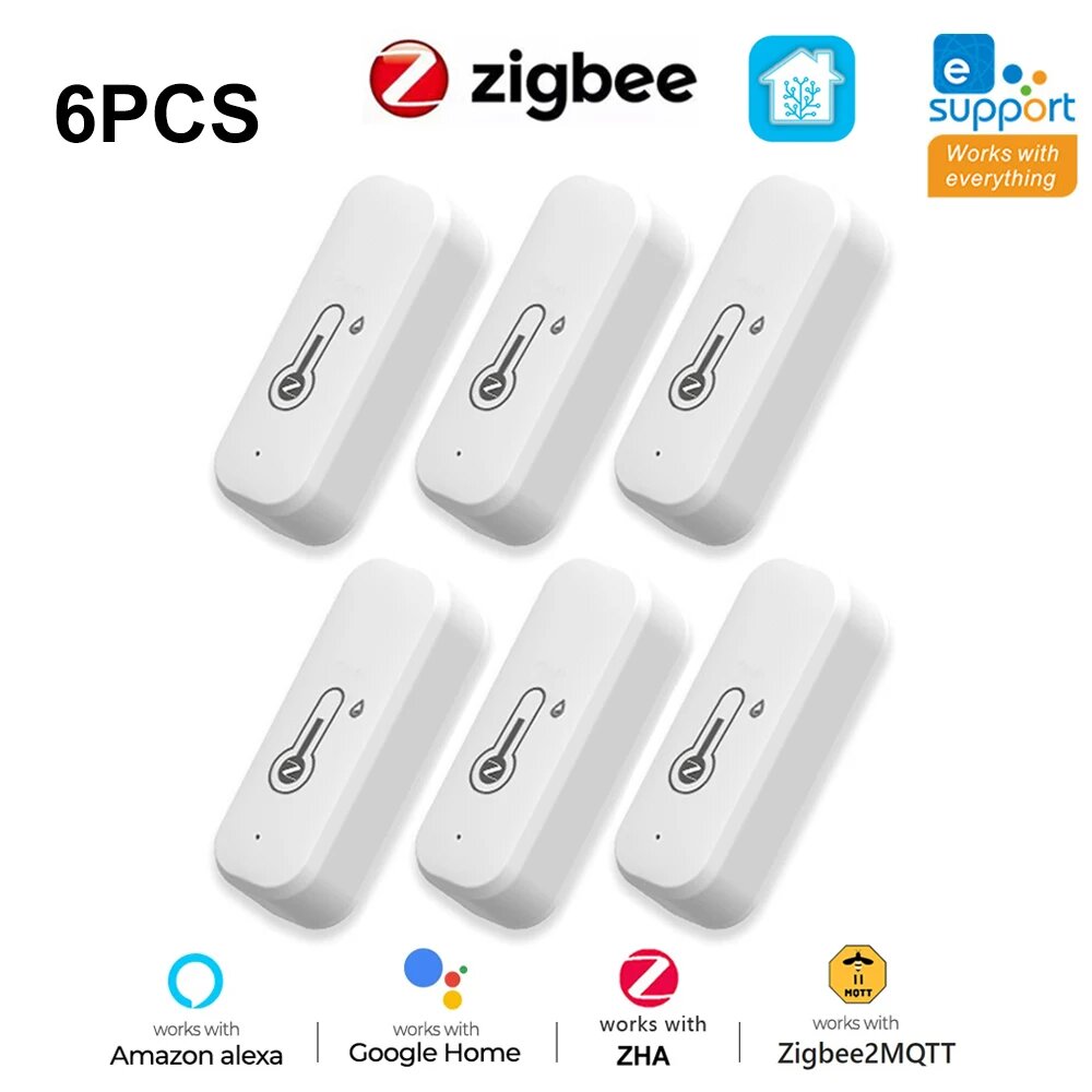 Умный датчик температуры и влажности Zigbee 3.0 Zigbee 6PCS