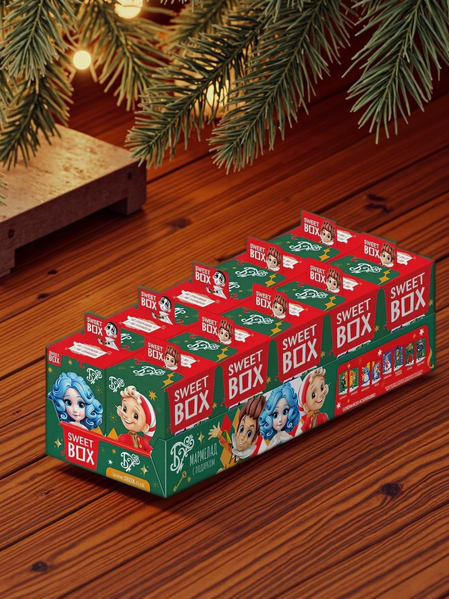 Свитбокс Sweet box Буратино. Мармелад с игрушкой в коробочке, 10шт. по 10г.