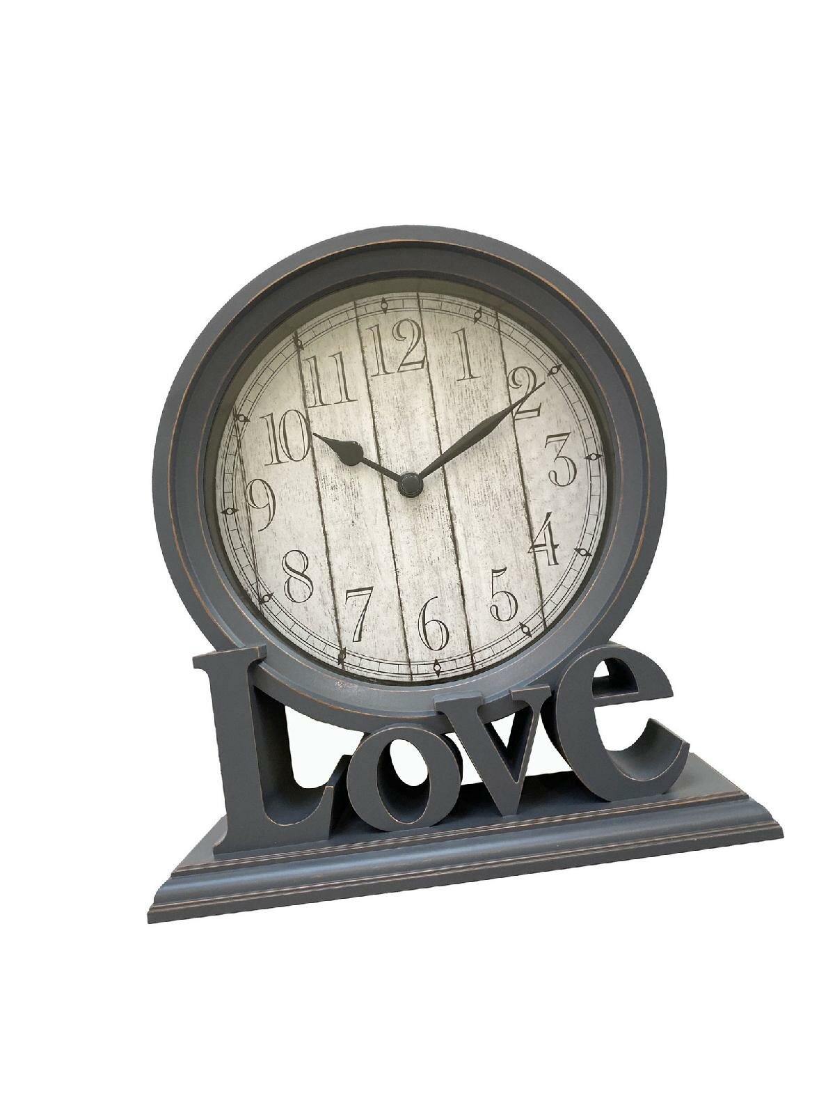 Ретро Бесшумные настольные часы с любовным письмом на полке для украшения дома или офиса