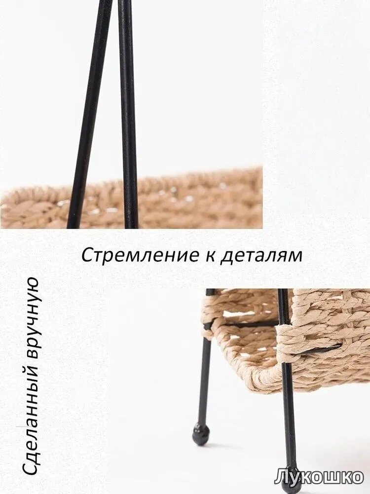 Газетница плетеная корзина для хранения журналов и книг из ивовой лозы, 1 шт. Бежевая — фото 1