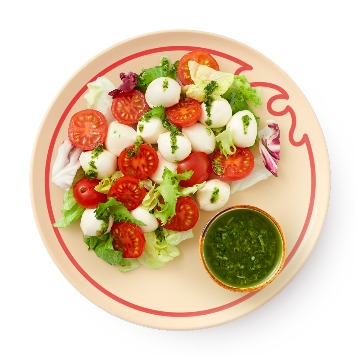 Салат овощной «Есть Горячее», с моцареллой, песто и черри, 210 г