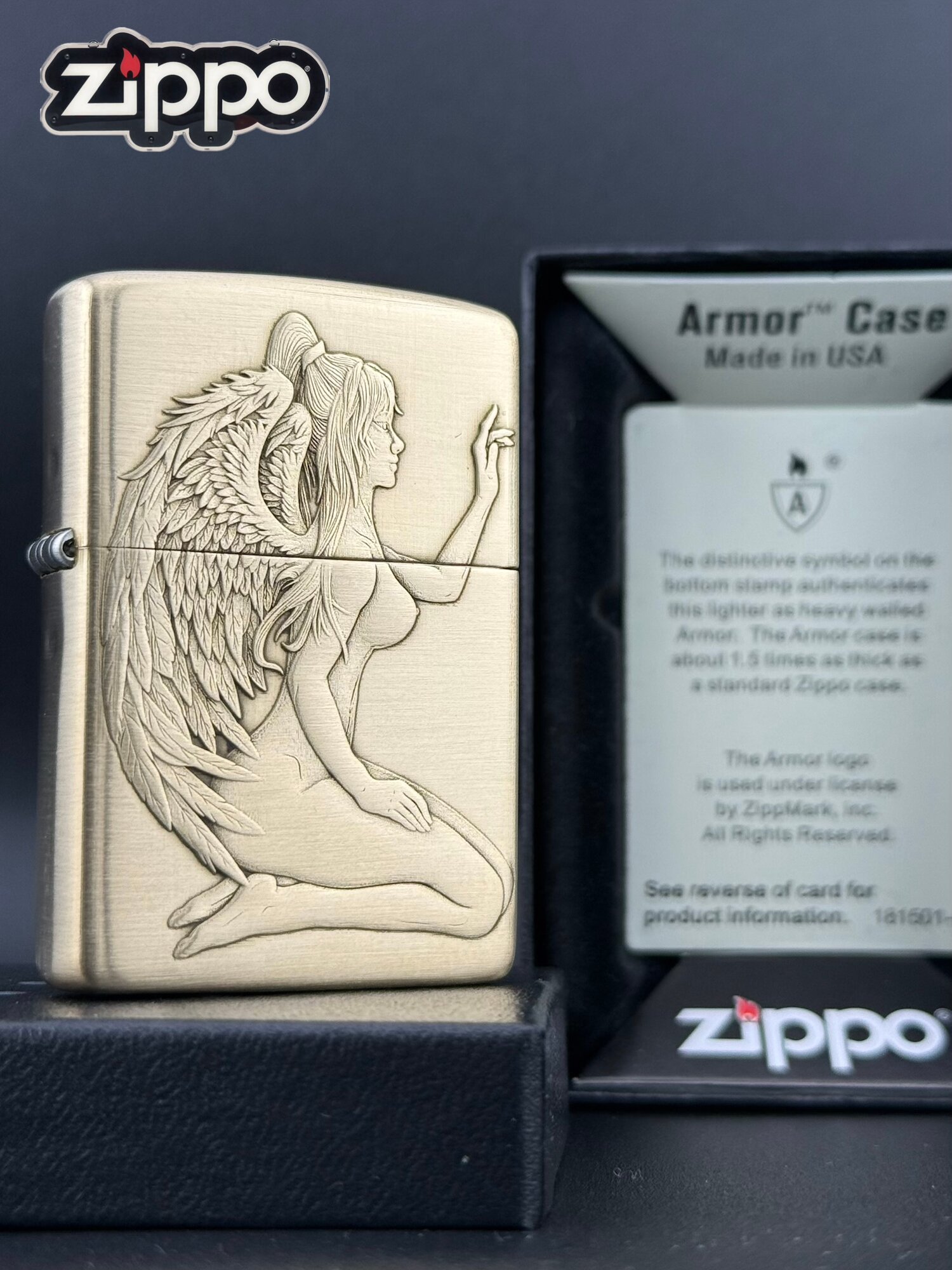Бензиновая зажигалка zippo armor angel