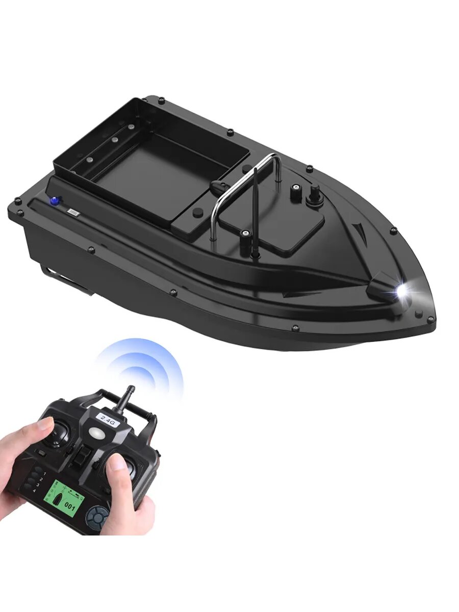 Рыболовная лодка с GPS-навигатором и большим контейнером для