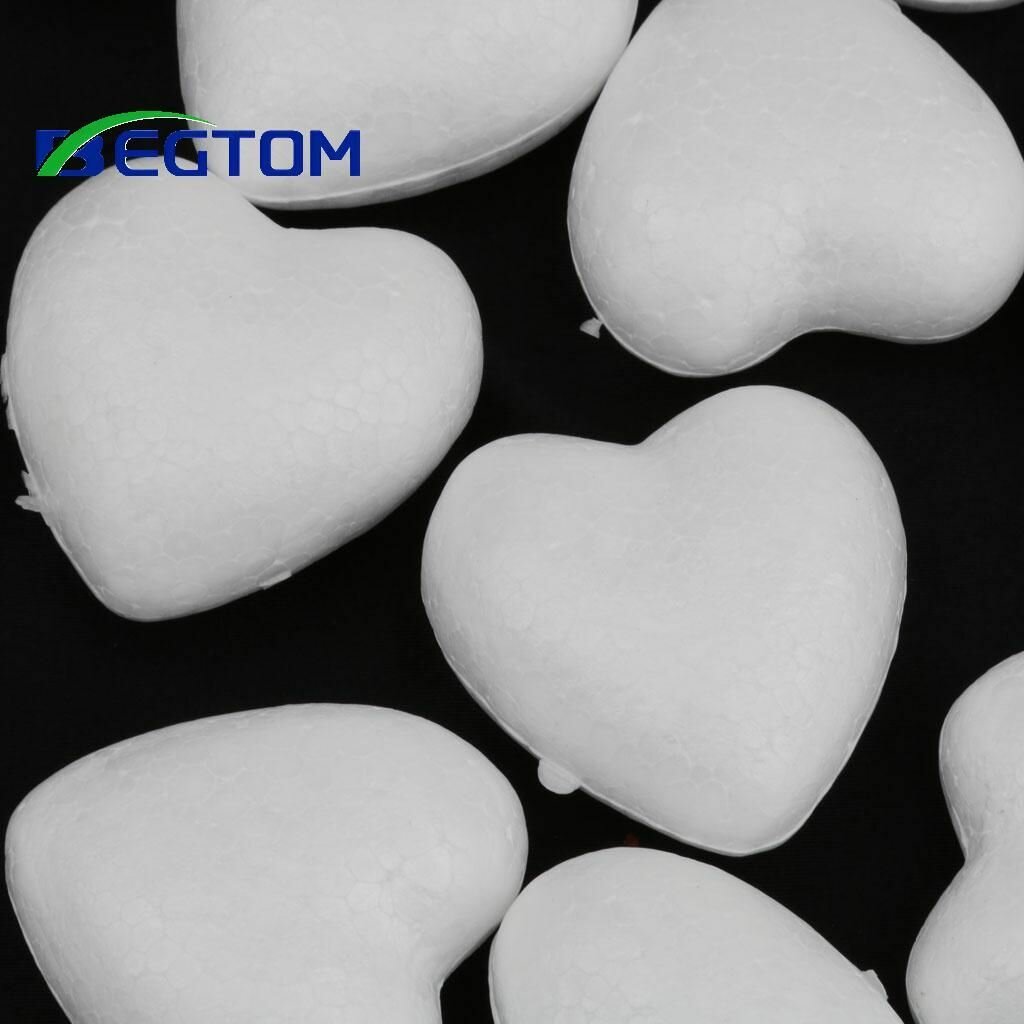 20шт 60 мм Белый Моделирующий пенополистирол в форме сердца с любовью