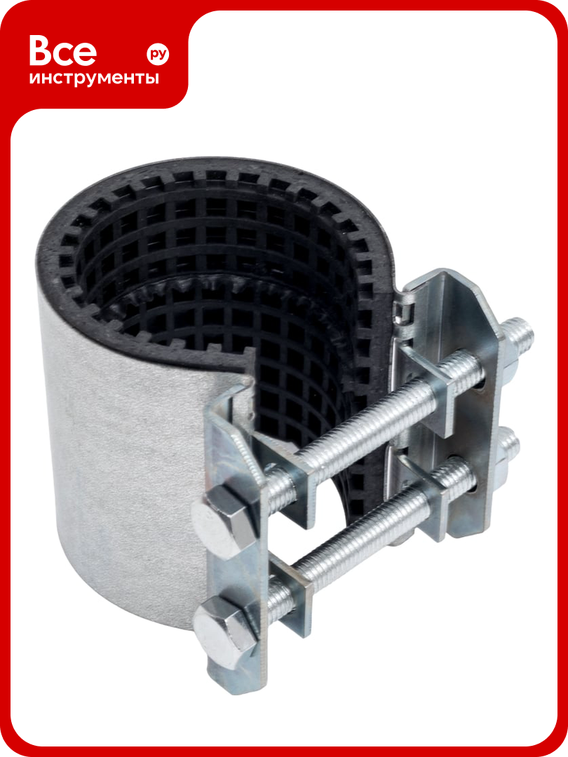 Хомут ремонтный Benarmo сталь оцинкованная, Краб, Ду40, 45-53 мм, 1/стор,