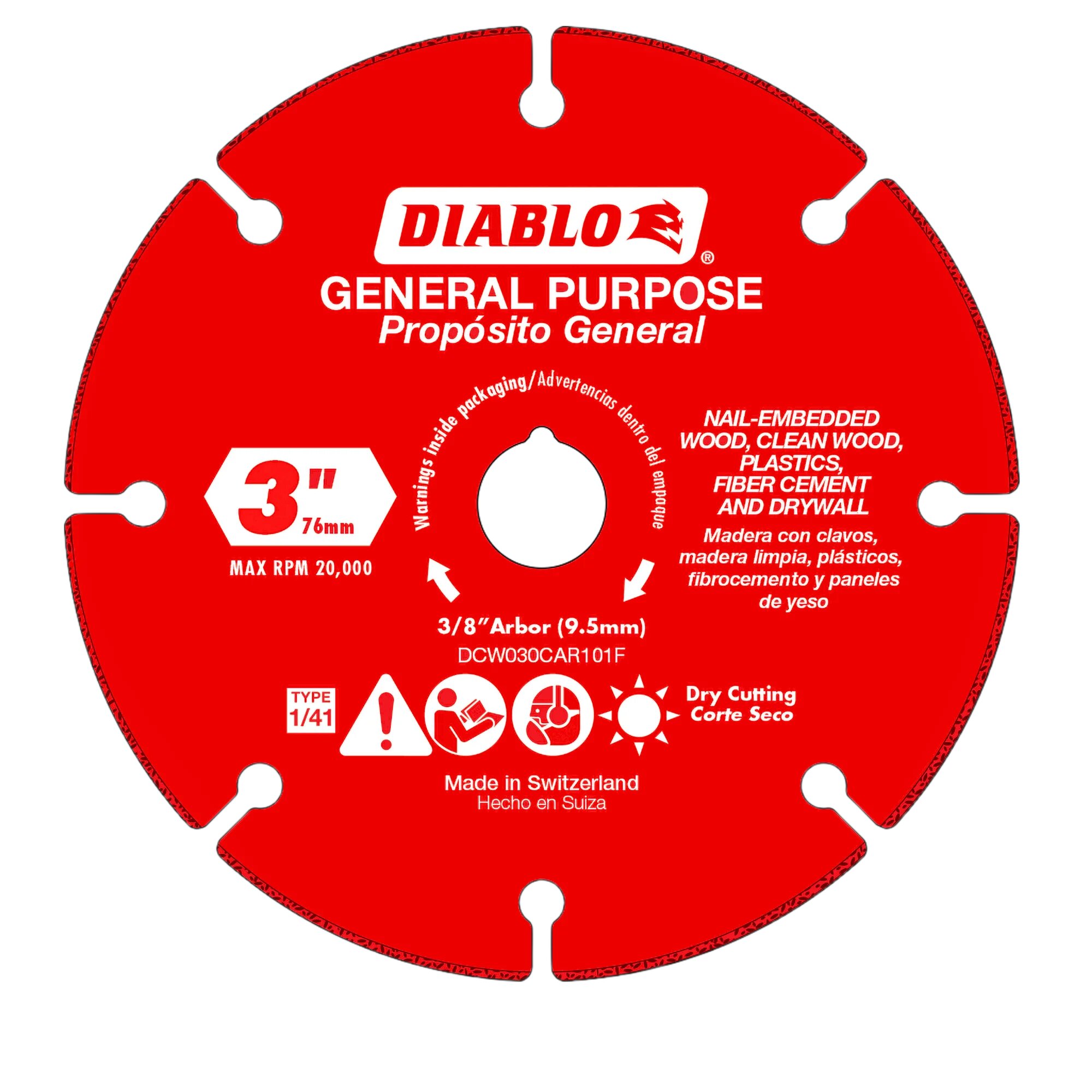 Универсальный карбидный диск Diablo DCW030CAR101F 9,5/76мм