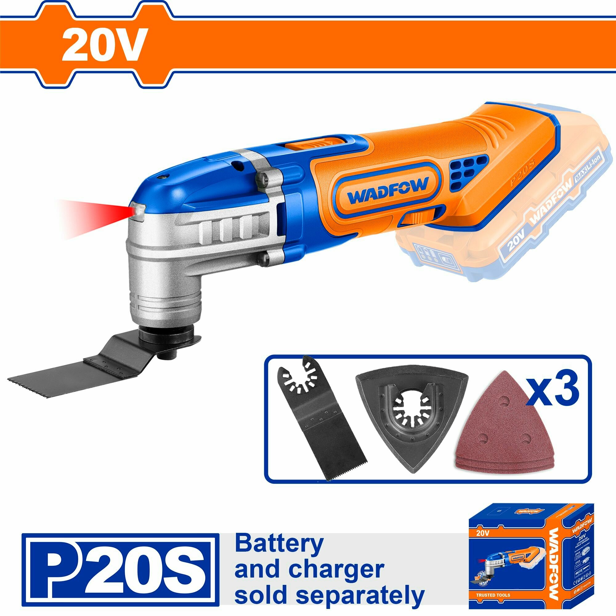 Реноватор акк. WMUP5020 20В без АКБ, 5000-20000об/мин WADFOW