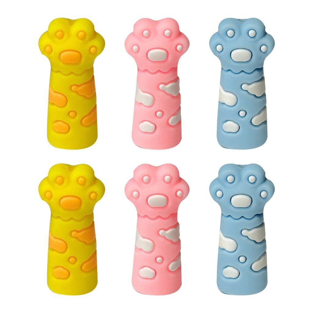 6 Шт Силиконовый Держатель Карандаш Extender Прекрасный Карандаш Ботворезы Кошачий Коготь Карандаш Кепки