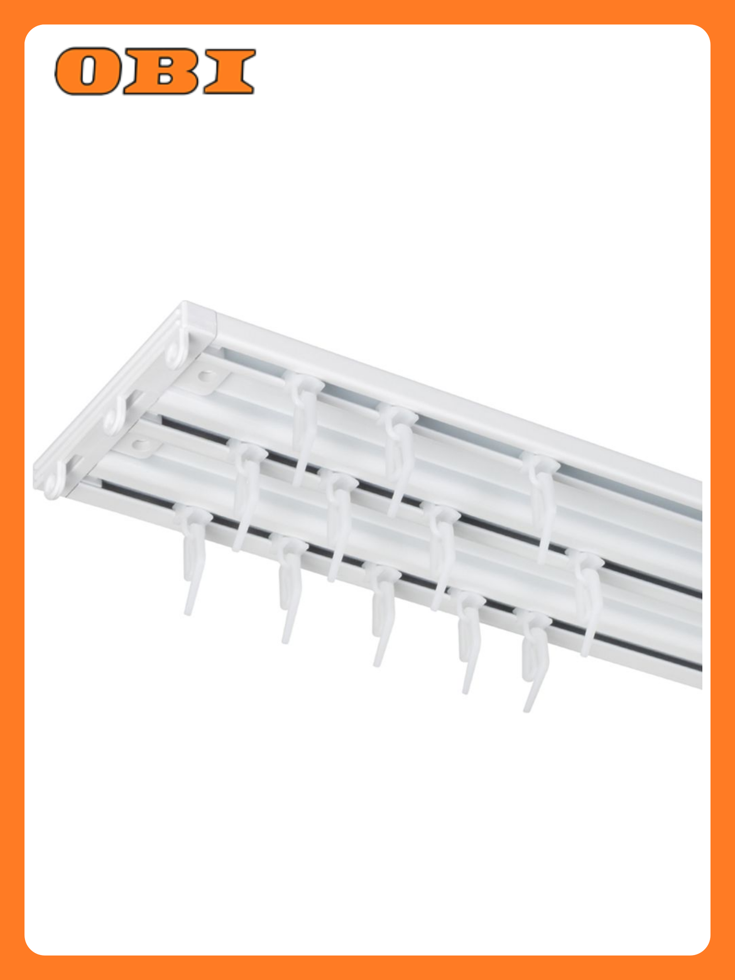 Карниз Эскар Katal 10, алюминий, трехполосный, 200 см, белый