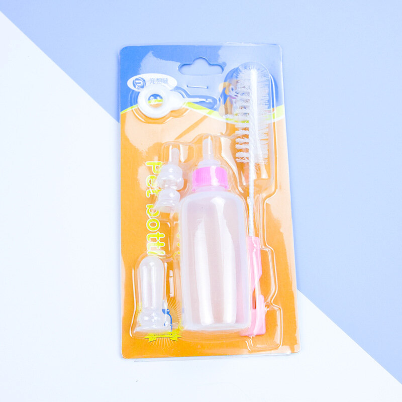 Бутылочка для котят, щенков, мини-бутылочки для кормления молоком и водой, в комплекте с набором для чистки, товары для