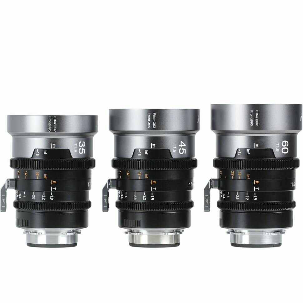 Комплект объективов Sirui IronStar 35/45/60mm T1.9 Anamorphic Cine 1.5X Neutral Flare EF/PL-mount