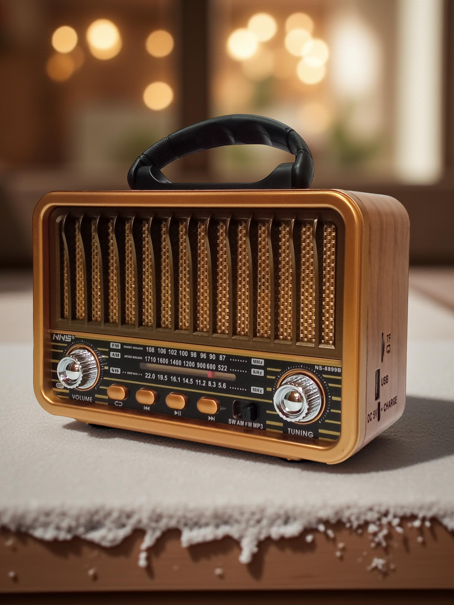 Радиоприемник в ретро стиле+MP3 плеер, Bluetooth NNS NS-8899BT (светло-коричневый)