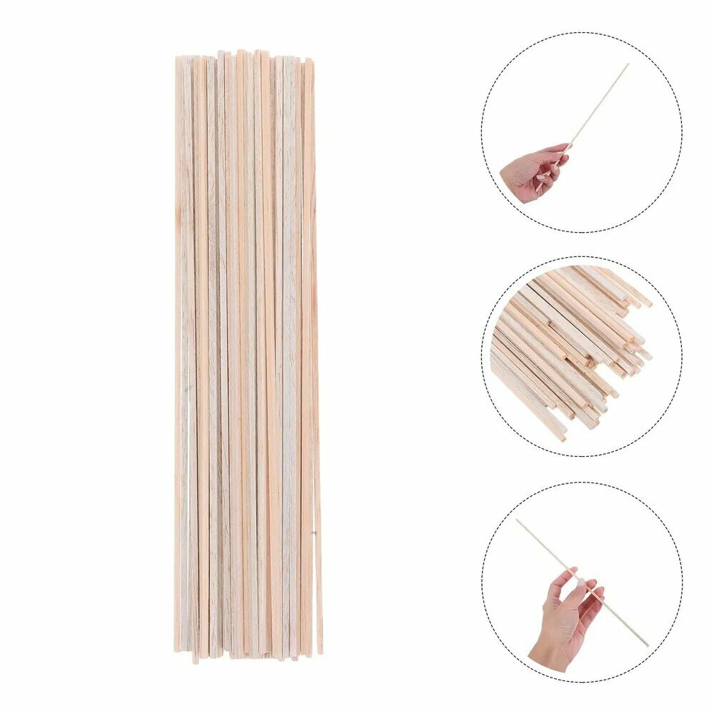 50 Штук Деревянных Палочек, Без Обработки, Для Ремесел и Школьных Занятий