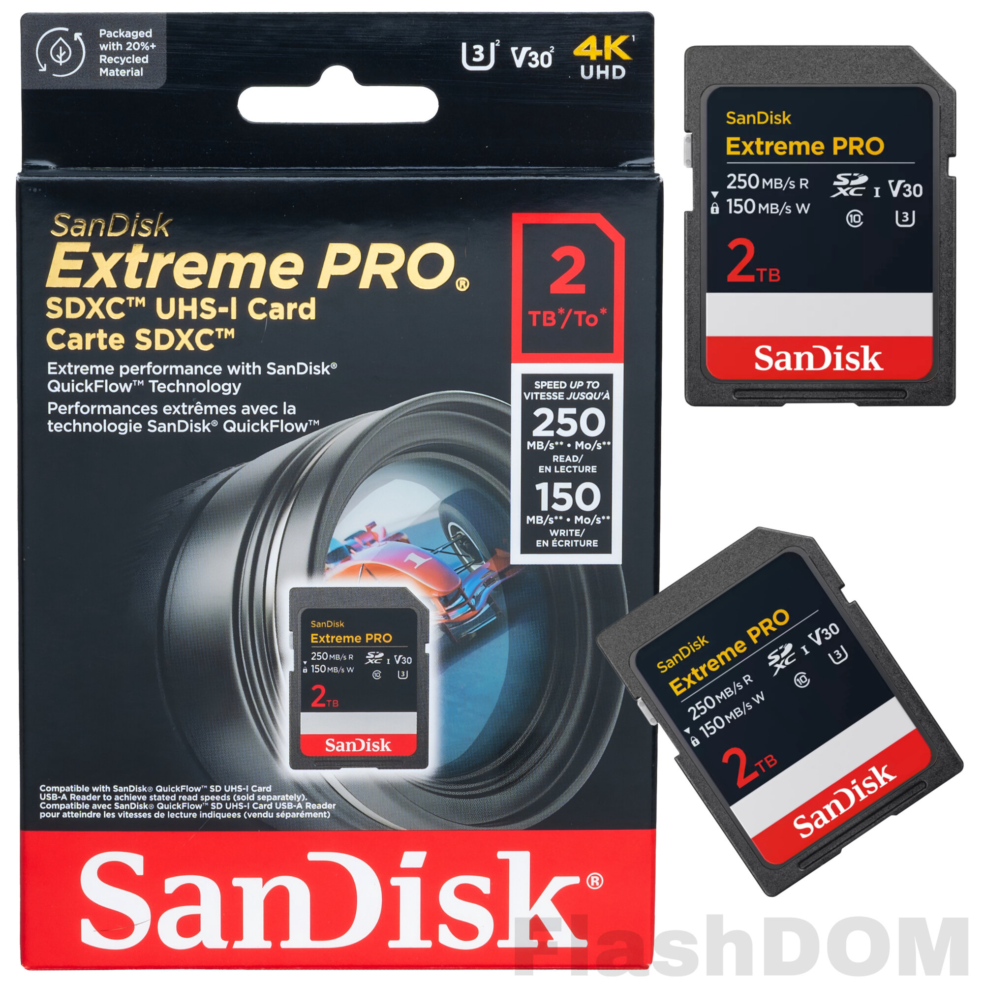 Карта памяти SanDisk Extreme PRO SDXC 2 ТБ Class 10 UHS-I V30, 250/150 Мб/с