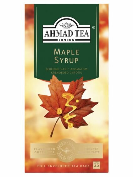 Ahmad Tea Чай зеленый пакетированный Кленовый сироп, 25 пак х 1.5 г/