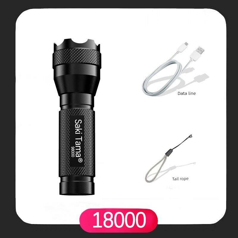 Фонарь-прожектор 5000 лм с регулируемым фокусом, светодиод XM-L T6 J30 — черный перезаряжаемый фонарик из алюминиевого