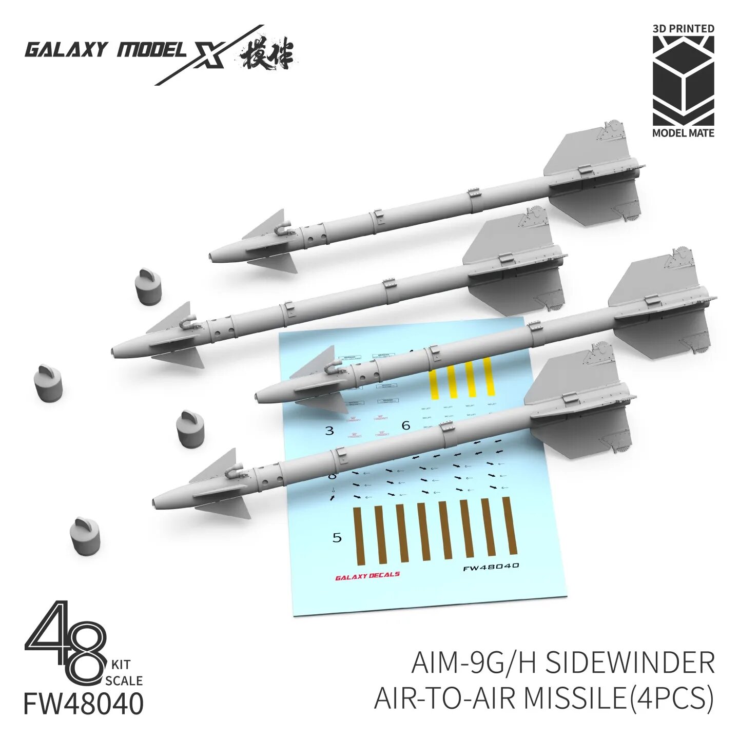 Galaxy 1/48 AIM-9A-X Sidewinder модель ракеты (4 шт.) FW48040