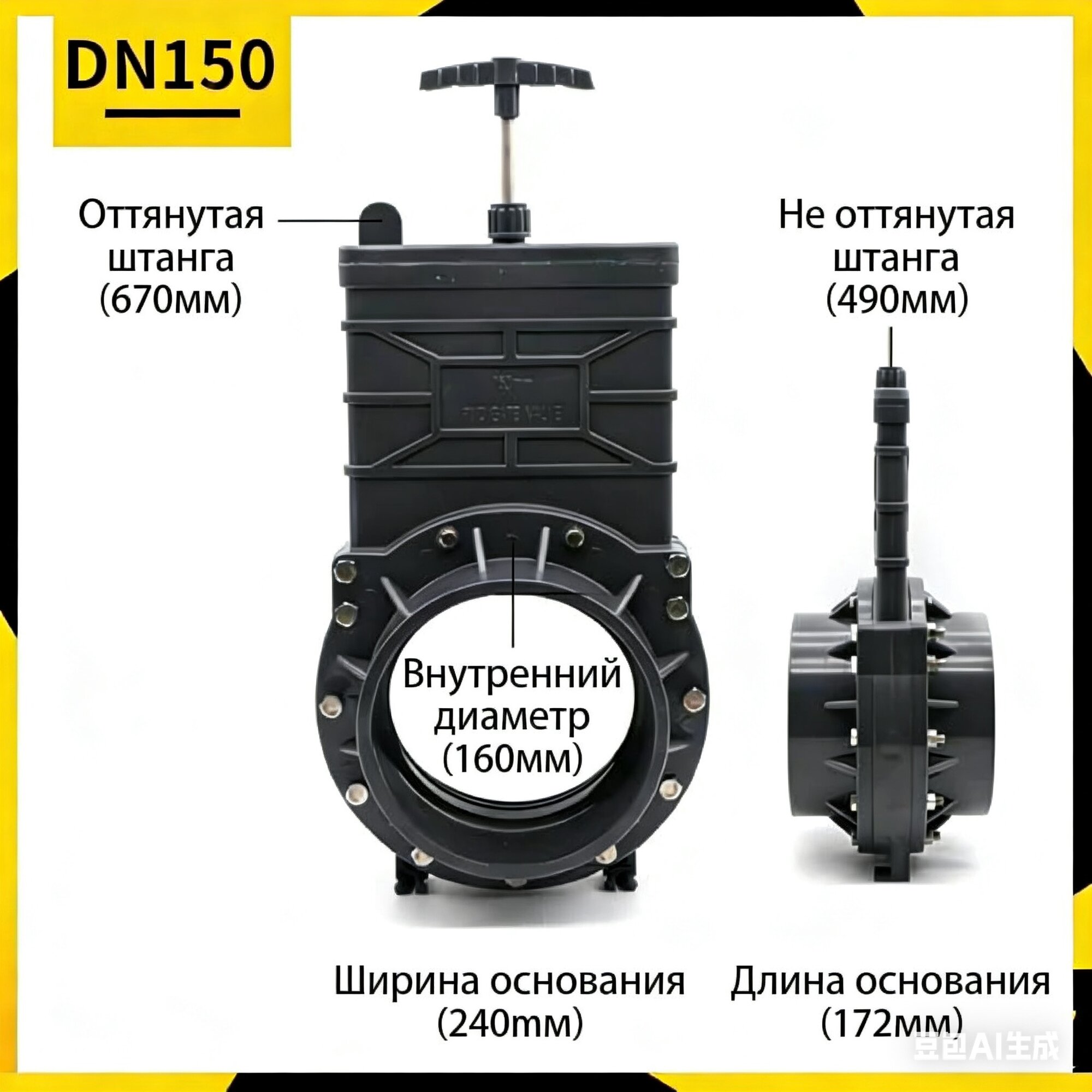 НПВХ задвижка 110 мм Для систем водопровода и канализации клапан.