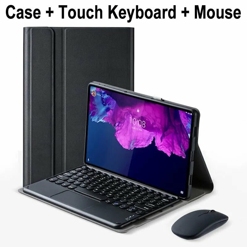 Чехол для планшета Lenovo Tab P11 Pro 11,5 дюймов/Xiaoxin Pad Pro 2020/2021 11,5 дюймов (TB-J706F TB-J716F) со съемной русской сенсорной клавиатурой и мышью Bluetooth с поддержкой Bluetooth.