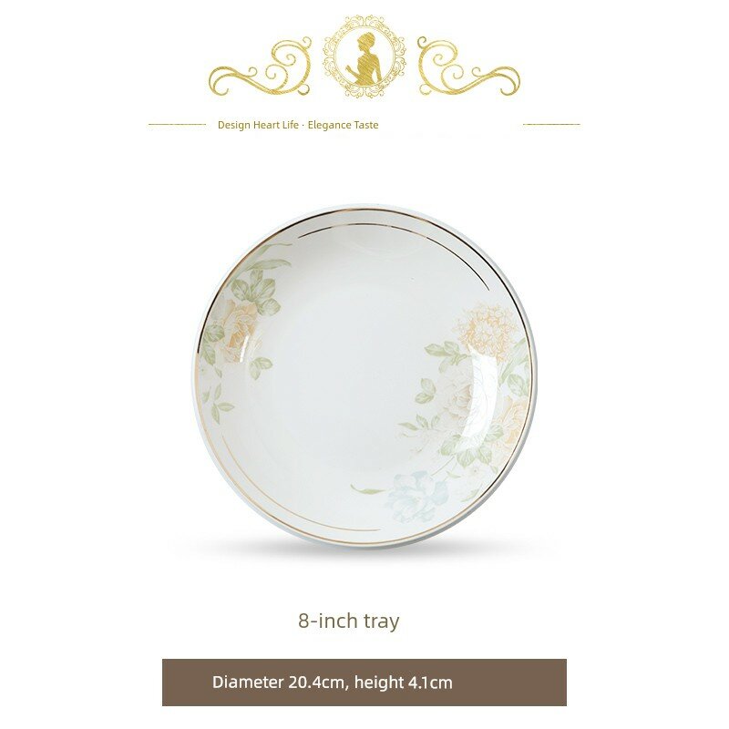 Новый набор посуды 2025 года: тарелки и миски из костяного фарфора, керамический столовый сервиз для дома, легкий люкс,
