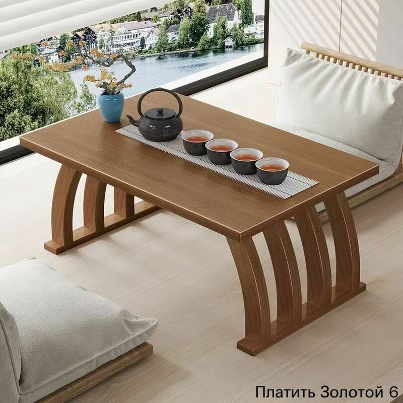 Низкий японский чайный столик из массива дерева минималистичный стол для подоконника, балкона и гостиной