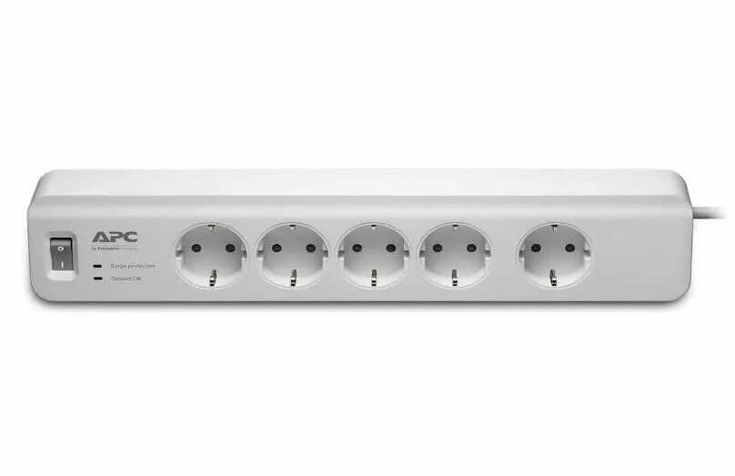 Schneider Electric Розетка С Защитой От Тока Apc 5 Pm5-Gr, Удлинитель белый