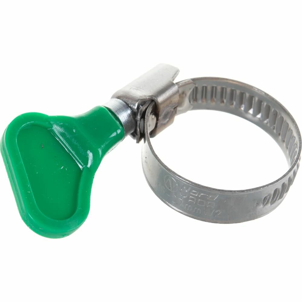 Обжимной хомут из нержавеющей стали Tech-Krep 16х25 с бабочкой 1шт - ярлык 112845