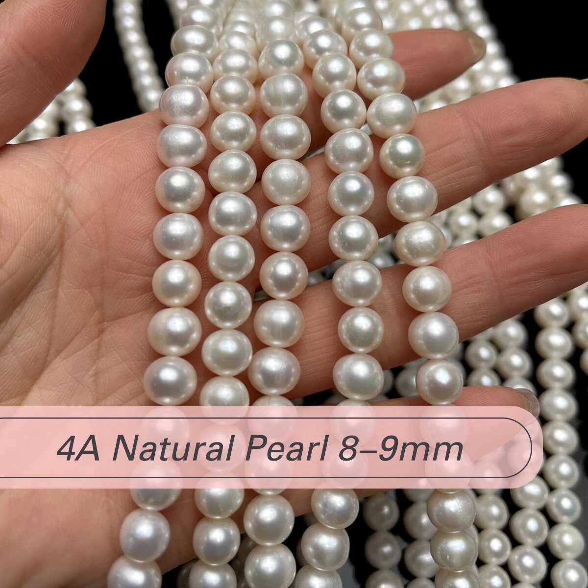 Натуральные пресноводные жемчужные бусины 8-9mm